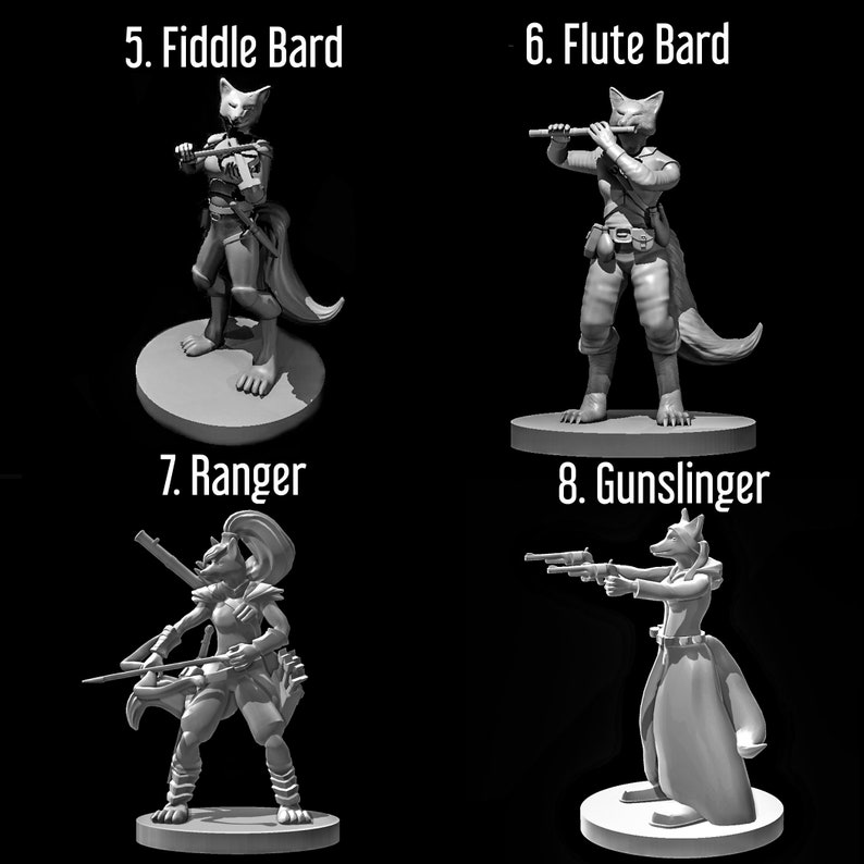 Kistune Adventurer | Foxfolk | Dnd 5e Tabletop Mini | 28mm - Etsy
