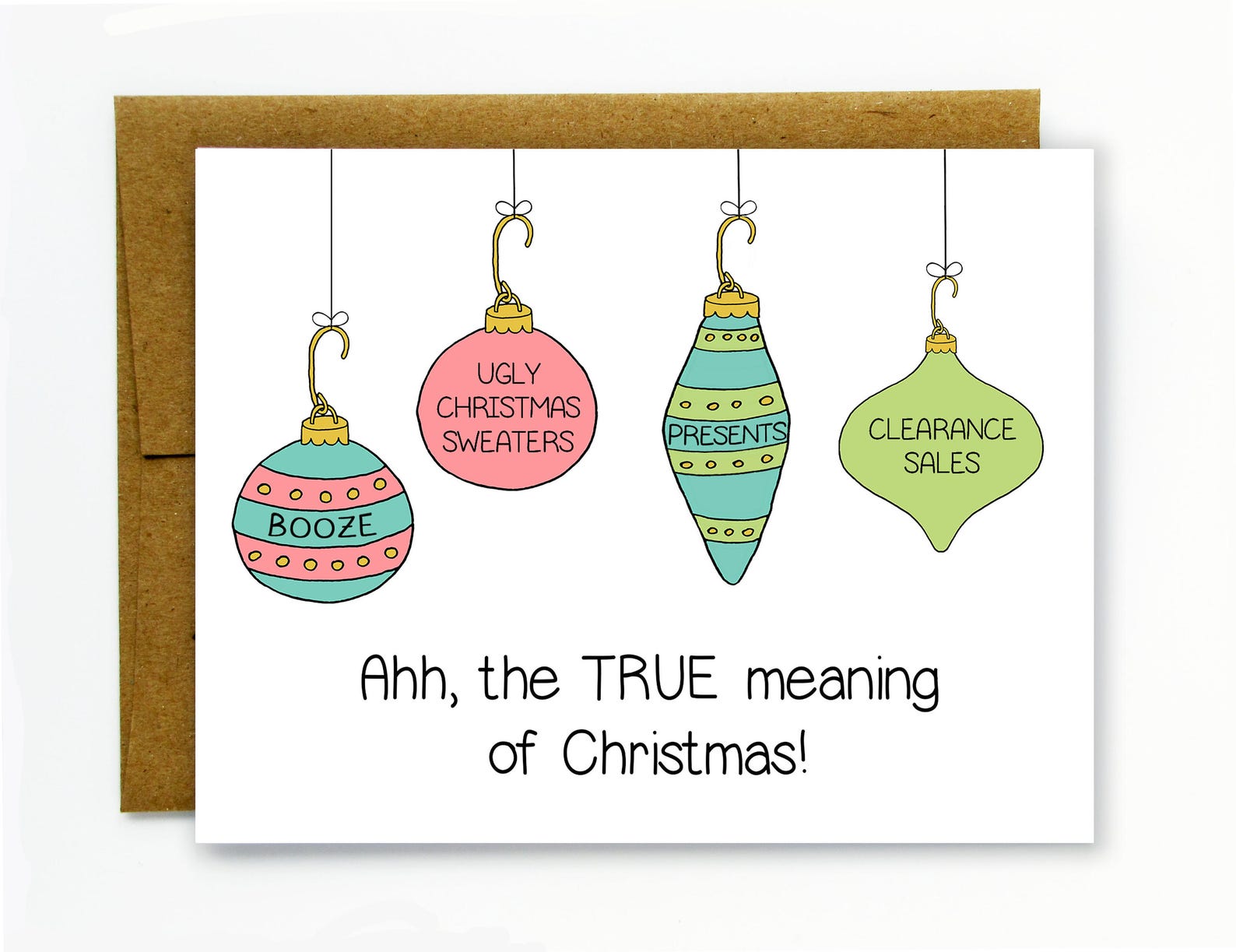 Funny Christmas Card - Holiday Card - Presents/drinking/ugly Christmas ...