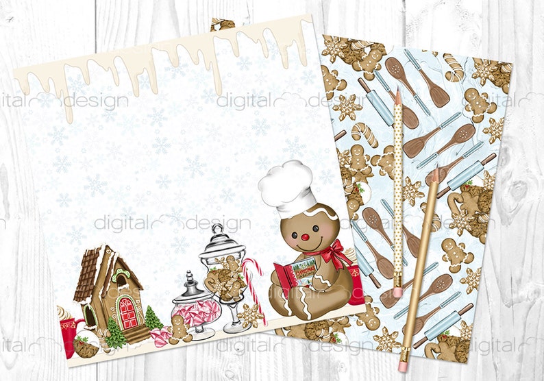 Christmas Cookie Digital Paper Santa Bakery Paper Seamless | Etsy