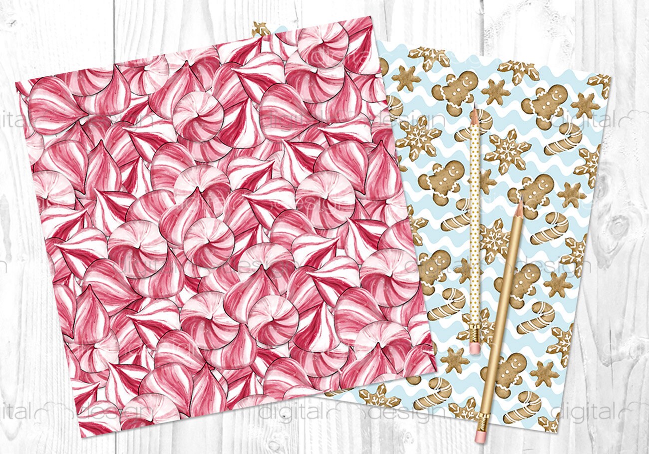 Christmas Cookie Digital Paper Santa Bakery Paper Seamless | Etsy
