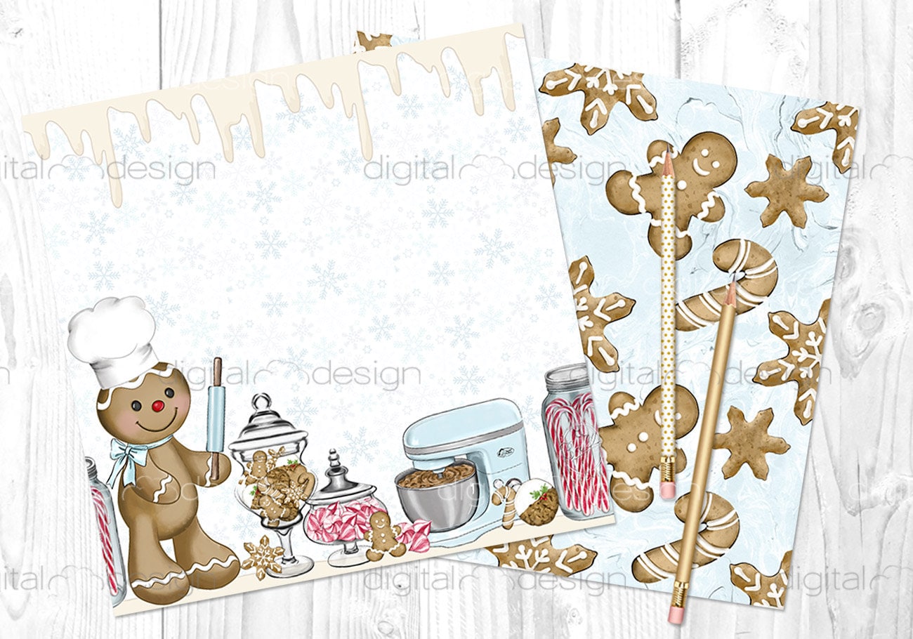 Christmas Cookie Digital Paper Santa Bakery Paper Seamless | Etsy