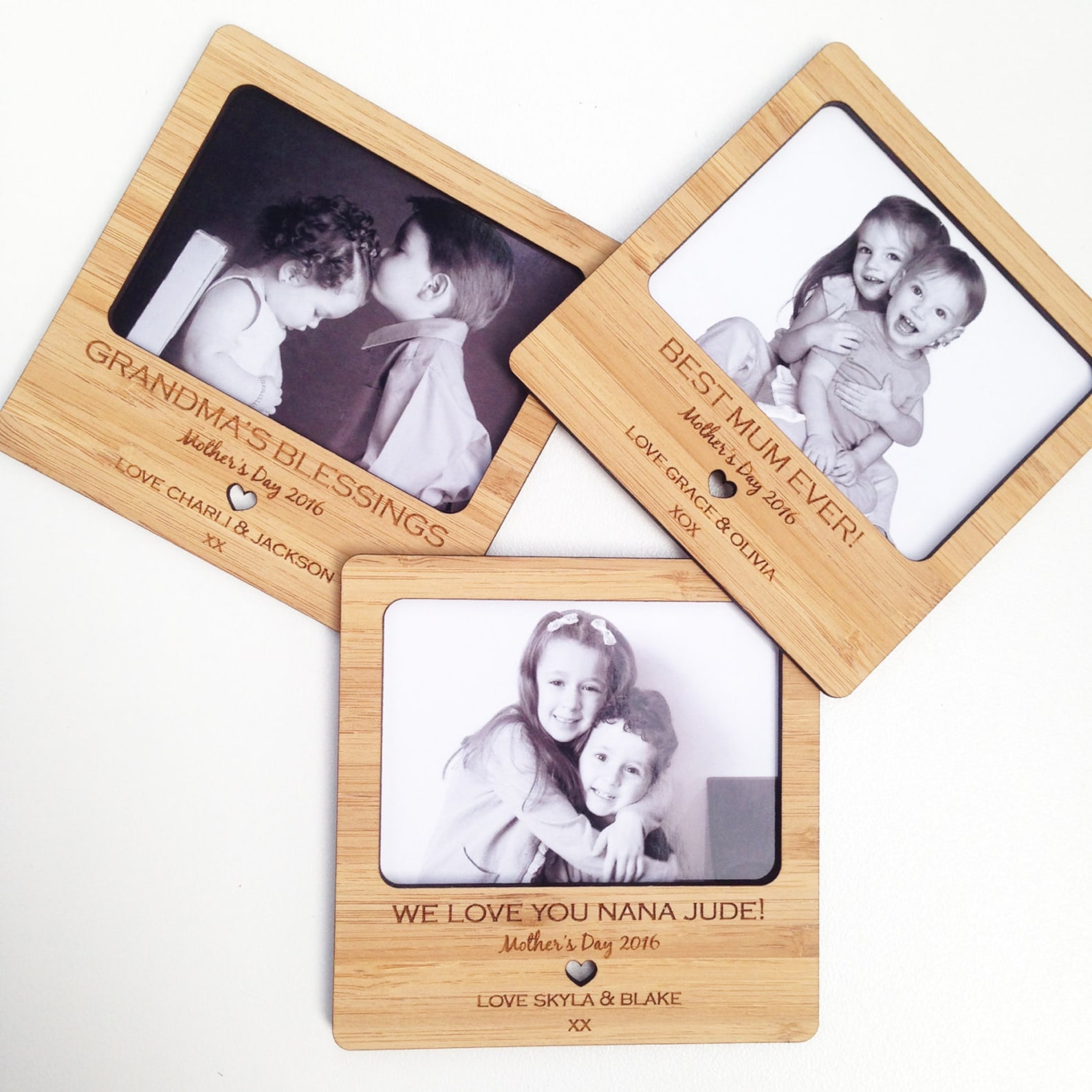 Personalised Bamboo Magnetic Frame | Etsy