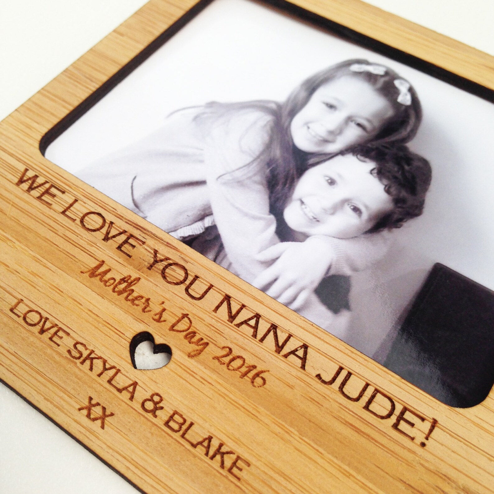 Personalised Bamboo Magnetic Frame | Etsy