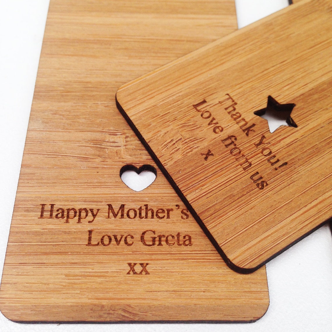 Personalised Text Ribbon Bamboo Bookmark - Etsy