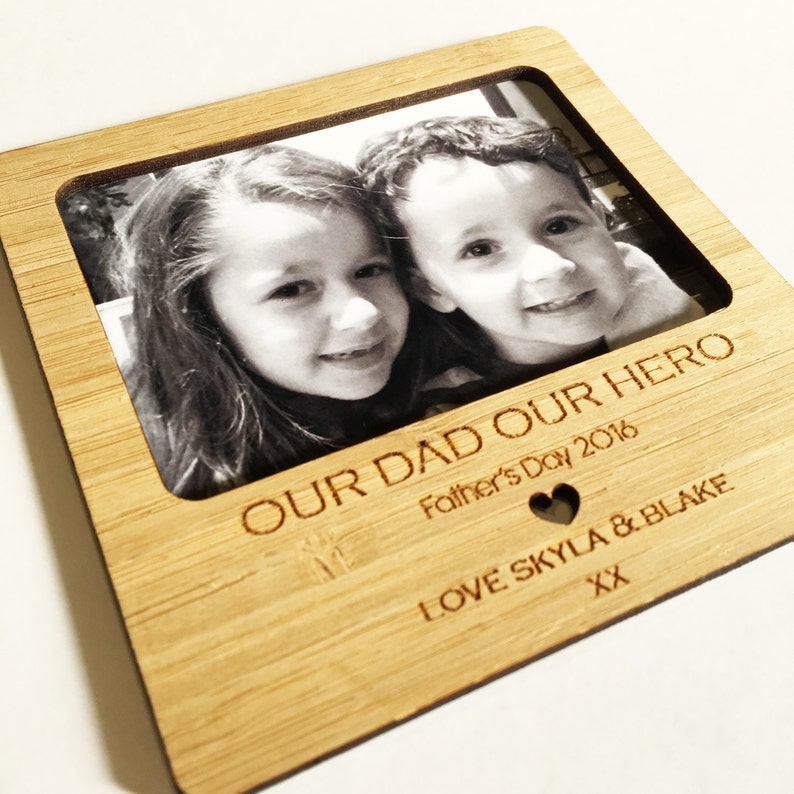 Personalised Bamboo Magnetic Frame - Etsy