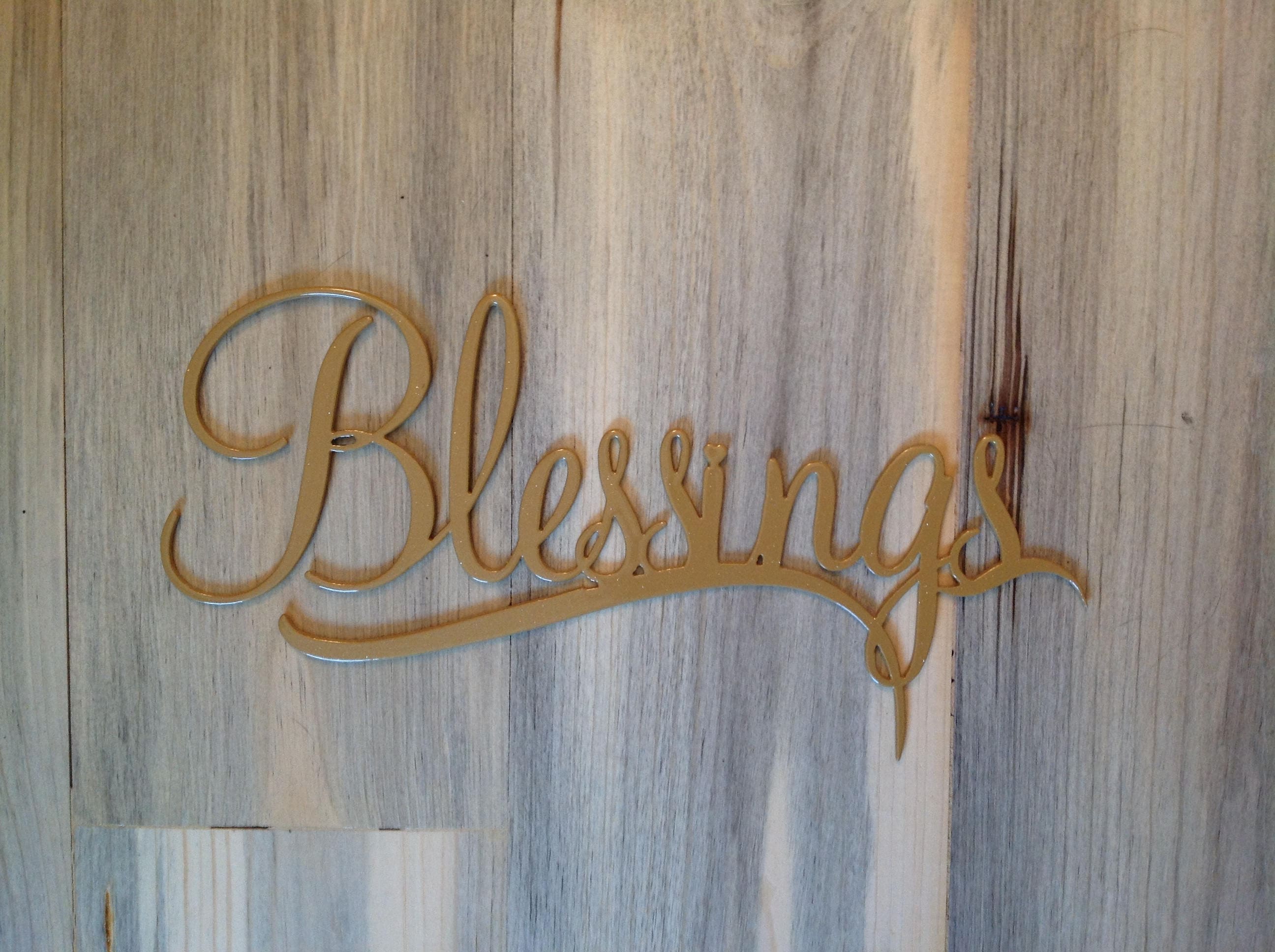 Blessings Metal Wall Art, Word Sign Blessings Wall Decor, Wall Art ...