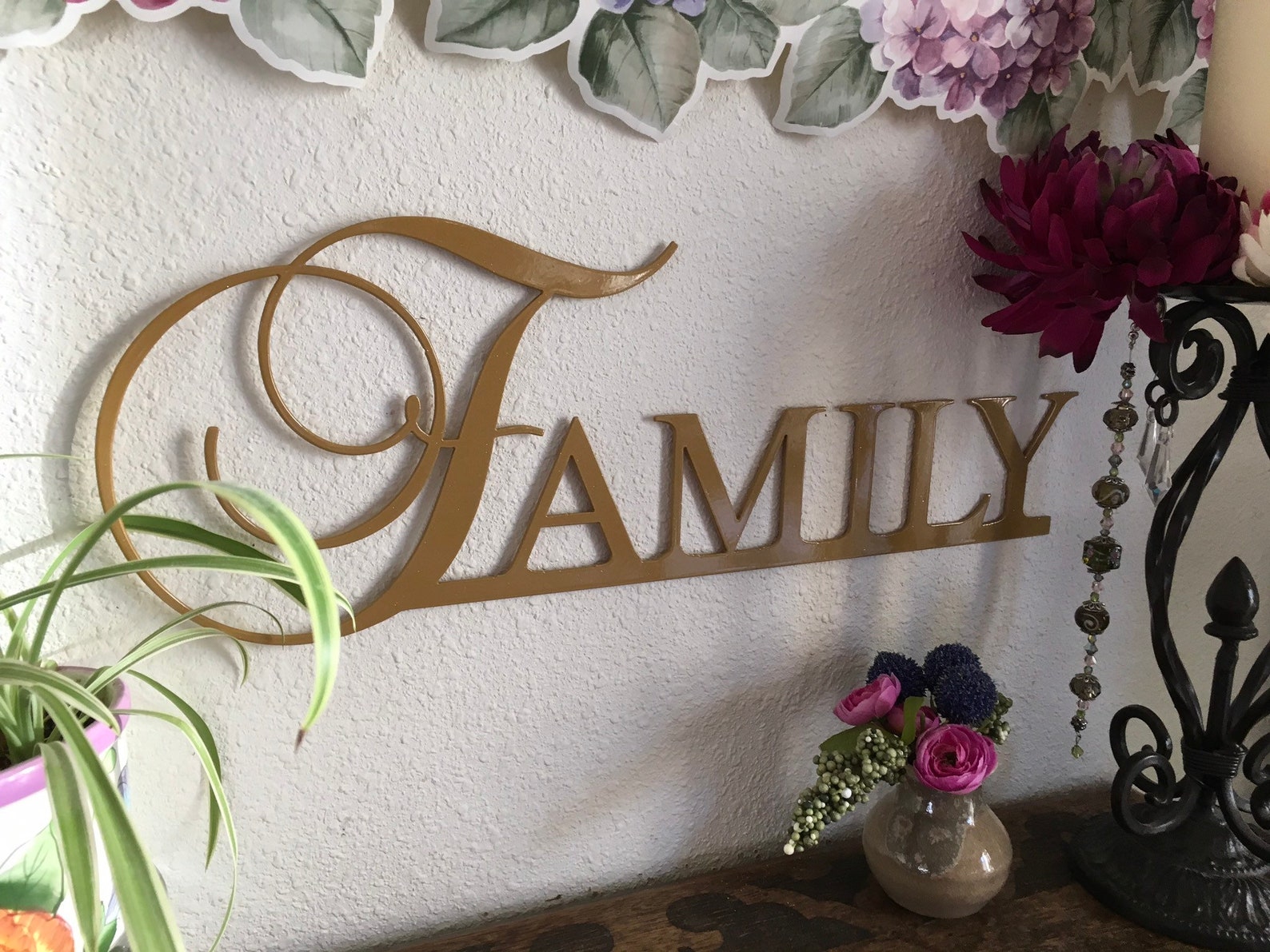 Family Word Metal Wall Art, Family Metal Sign, Best Seller, Family Wall ...