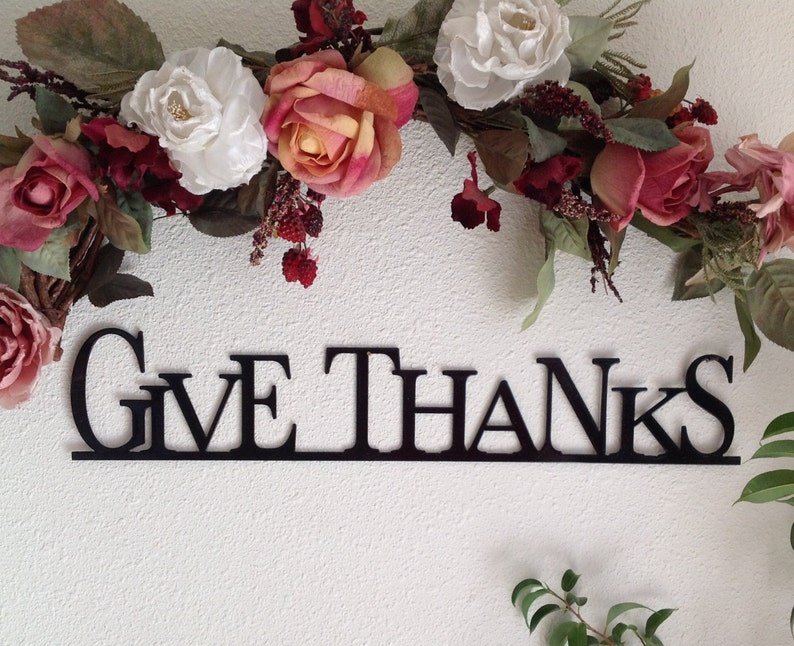 Give Thanks Metal Wall Art Sign, Thanksgiving, Metal Wall Art ...