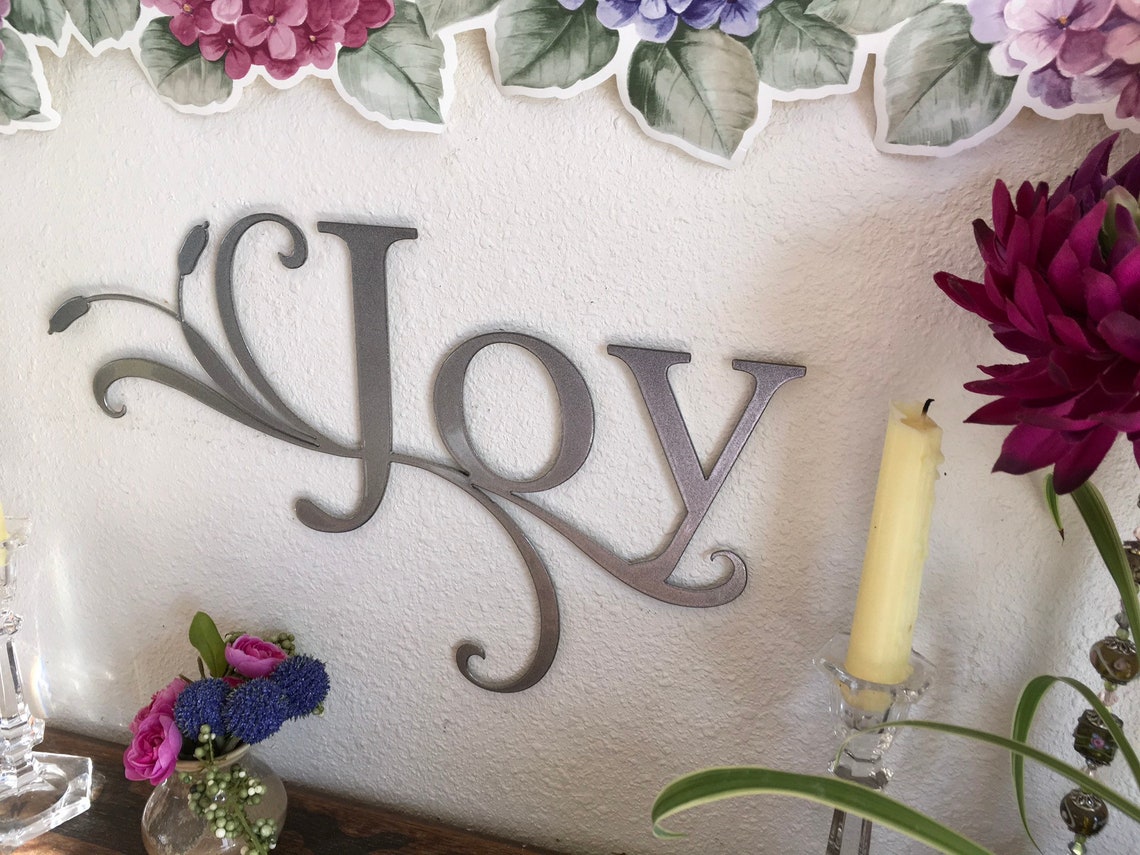 Joy Metal Art Word Sign Joy Sign to Hang on Wall Wall Decor - Etsy