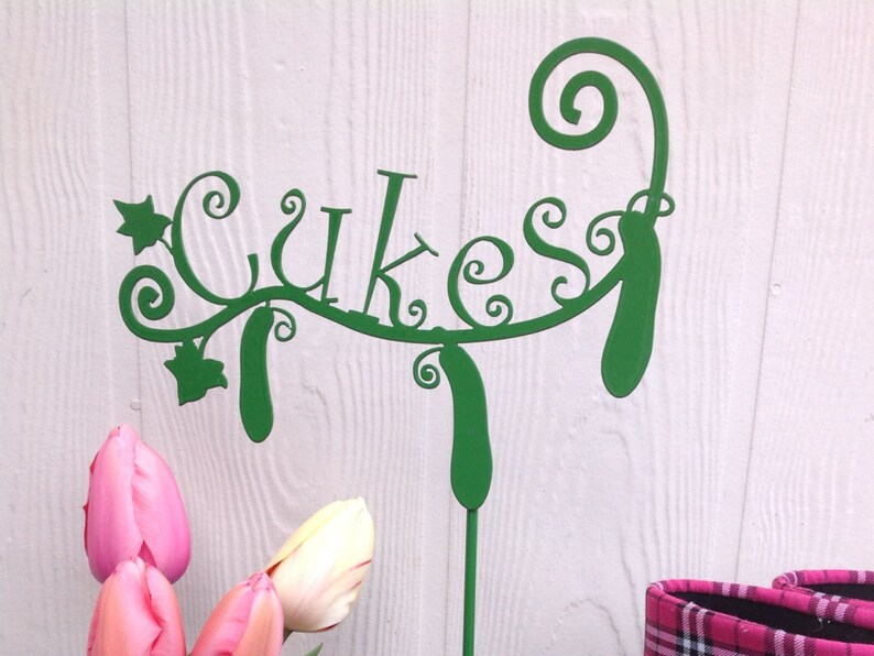 Metal Cucumber Garden Sign, Cukes in Garden, Veggie Sign, Vegetables ...