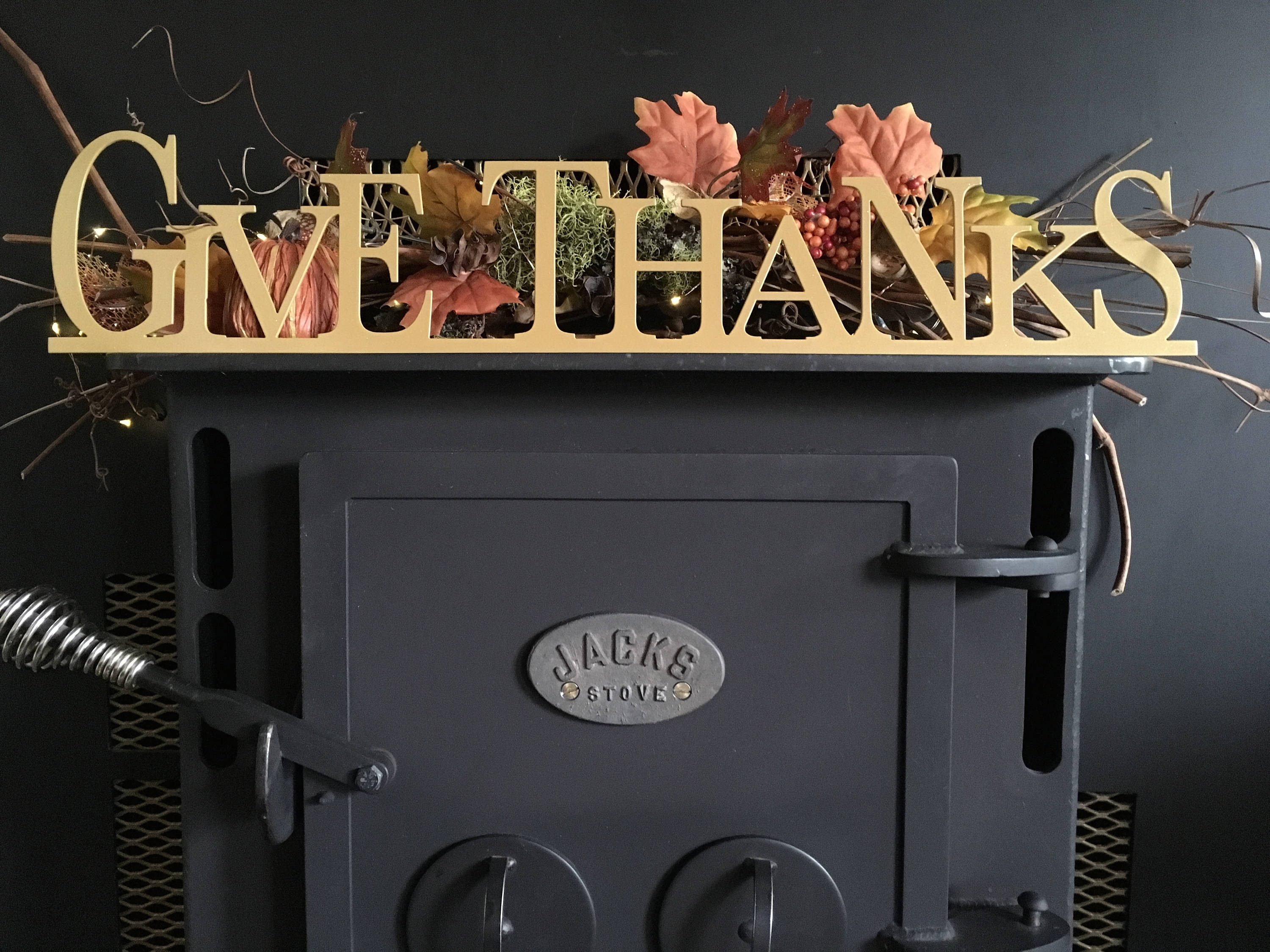Give Thanks Metal Wall Art Sign, Thanksgiving, Metal Wall Art ...