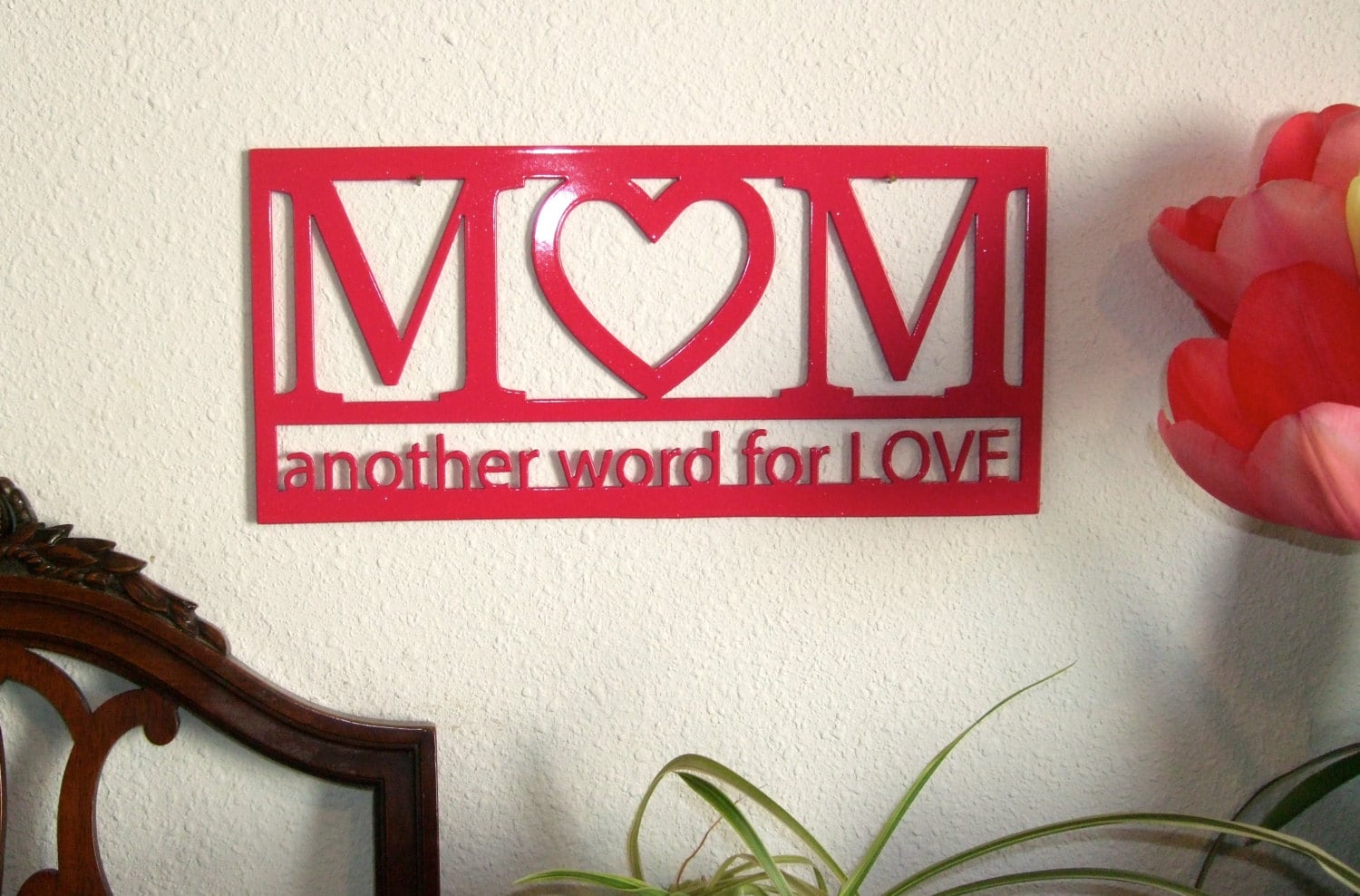 Buy Mom Sign Metal Wall Art, Mom Another Word for Love, Mother's Day ...