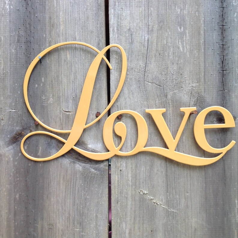 LOVE Metal Wall Art Sign, Love Word Wall Decor, the Word Love in Metal ...