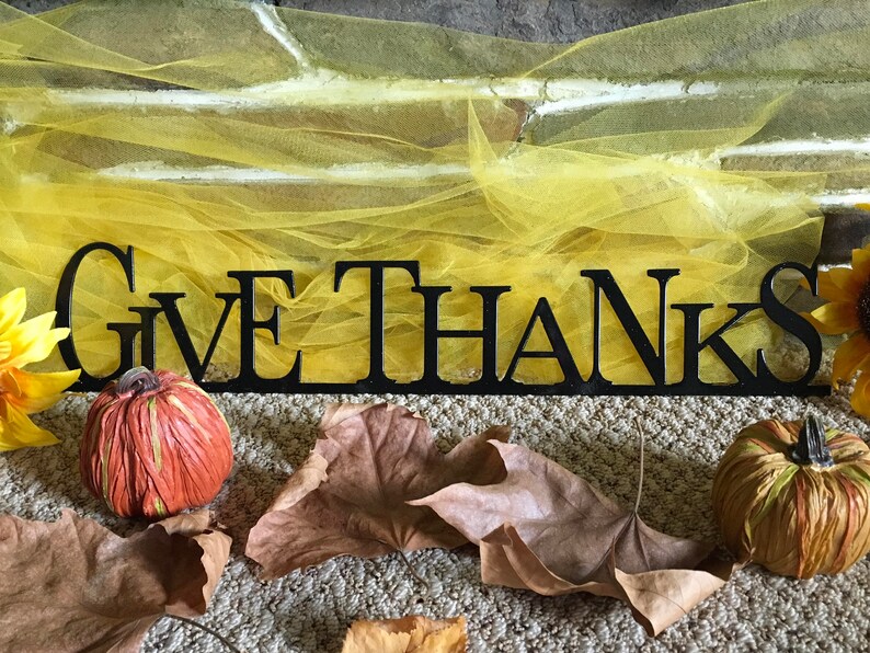 Give Thanks Metal Wall Art Sign, Thanksgiving, Metal Wall Art ...