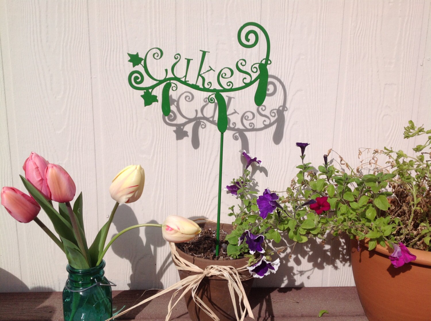 Metal Cucumber Garden Sign, Cukes in Garden, Veggie Sign, Vegetables ...