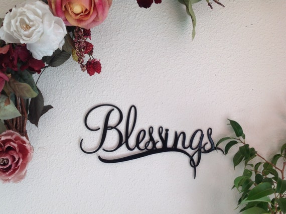 Blessings Metal Wall Art Word Sign Blessings Wall Decor Wall - Etsy