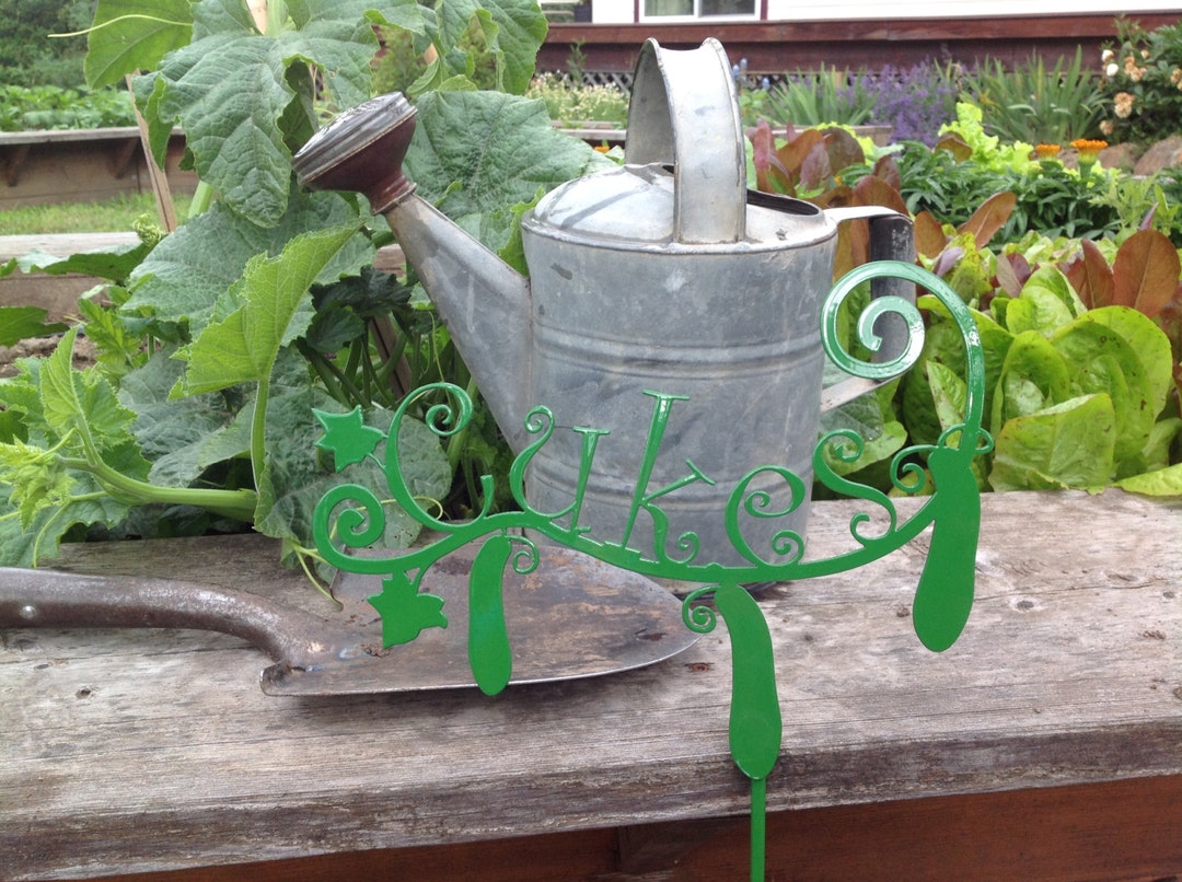 Metal Cucumber Garden Sign, Cukes in Garden, Veggie Sign, Vegetables ...