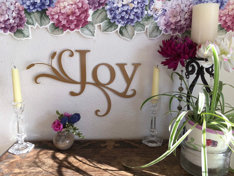 Joy Metal Art Word Sign, Joy Sign to Hang on Wall, Wall Decor, Joy Wall ...