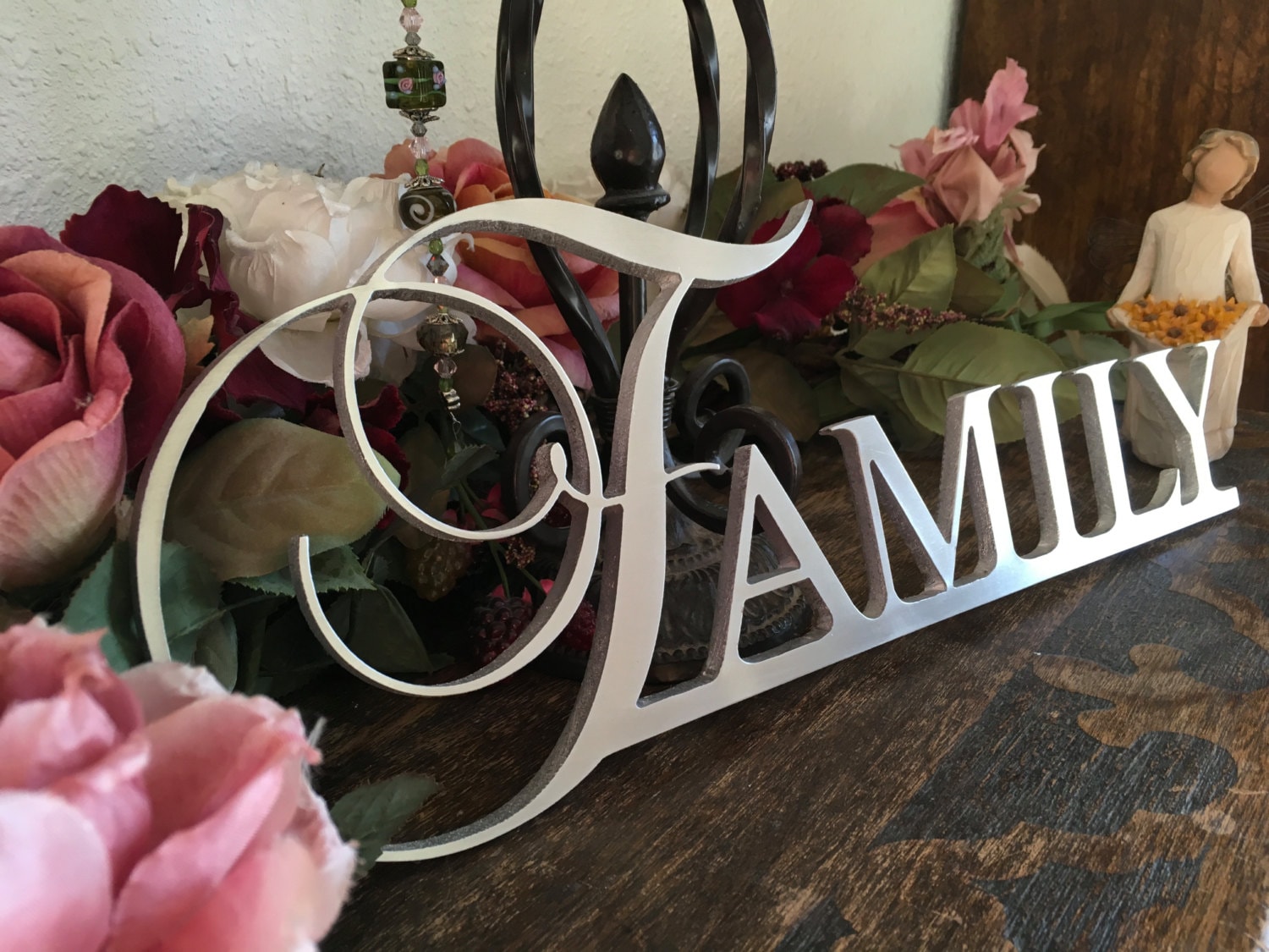 FAMILY Metal Art Sign, Family Metal Wall Art, Family Sign, Silver ...