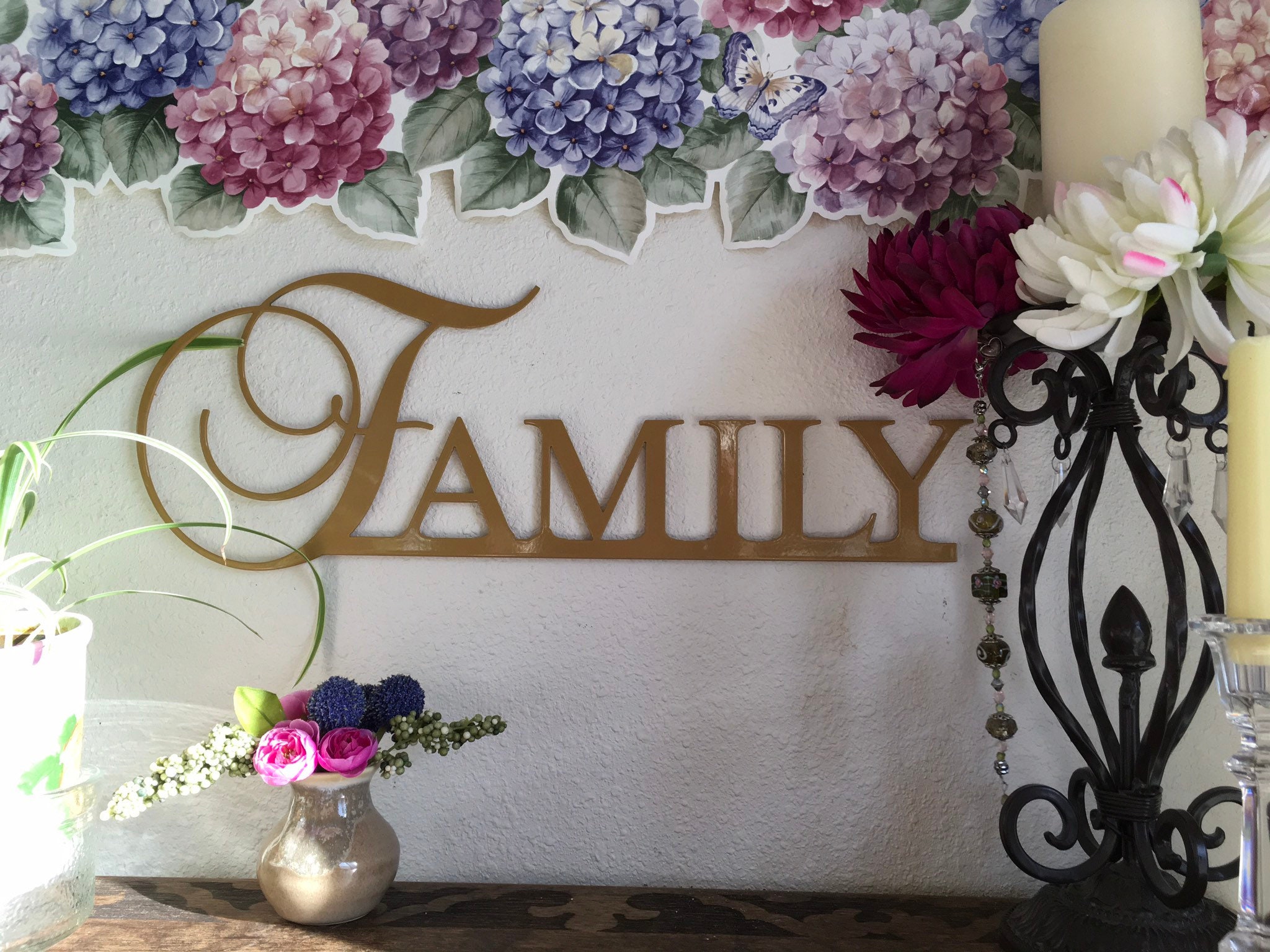 Family Word Metal Wall Art, Family Metal Sign, Best Seller, Family Wall ...