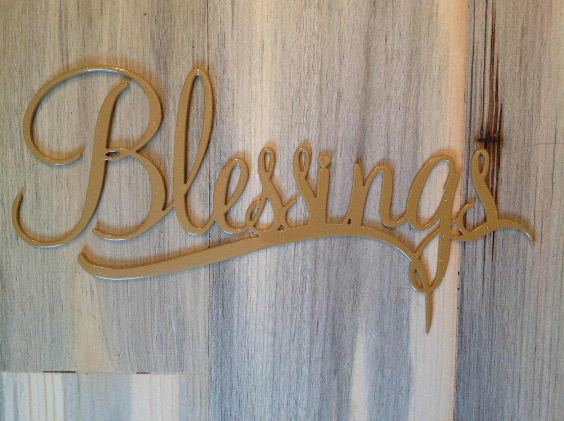 Blessings Metal Wall Art Word Sign Blessings Wall Decor Wall - Etsy