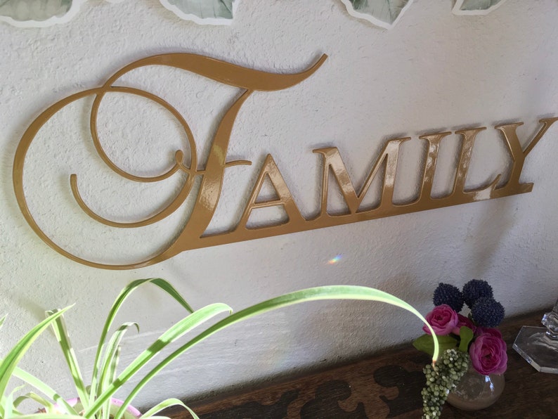 Family Word Metal Wall Art Family Metal Sign Best Seller - Etsy