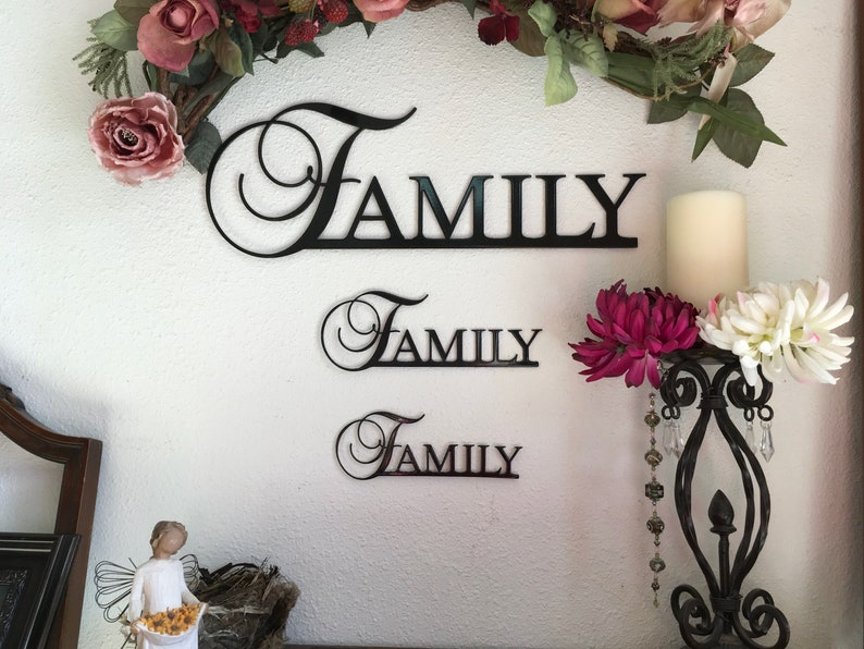 Family Word Metal Wall Art Family Metal Sign Best Seller - Etsy