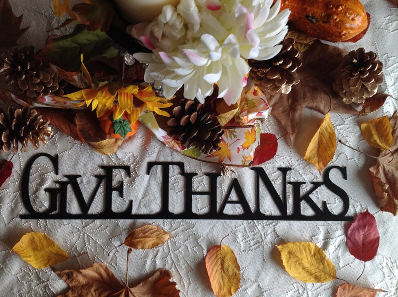 Give Thanks Metal Wall Art Sign, Thanksgiving, Metal Wall Art ...