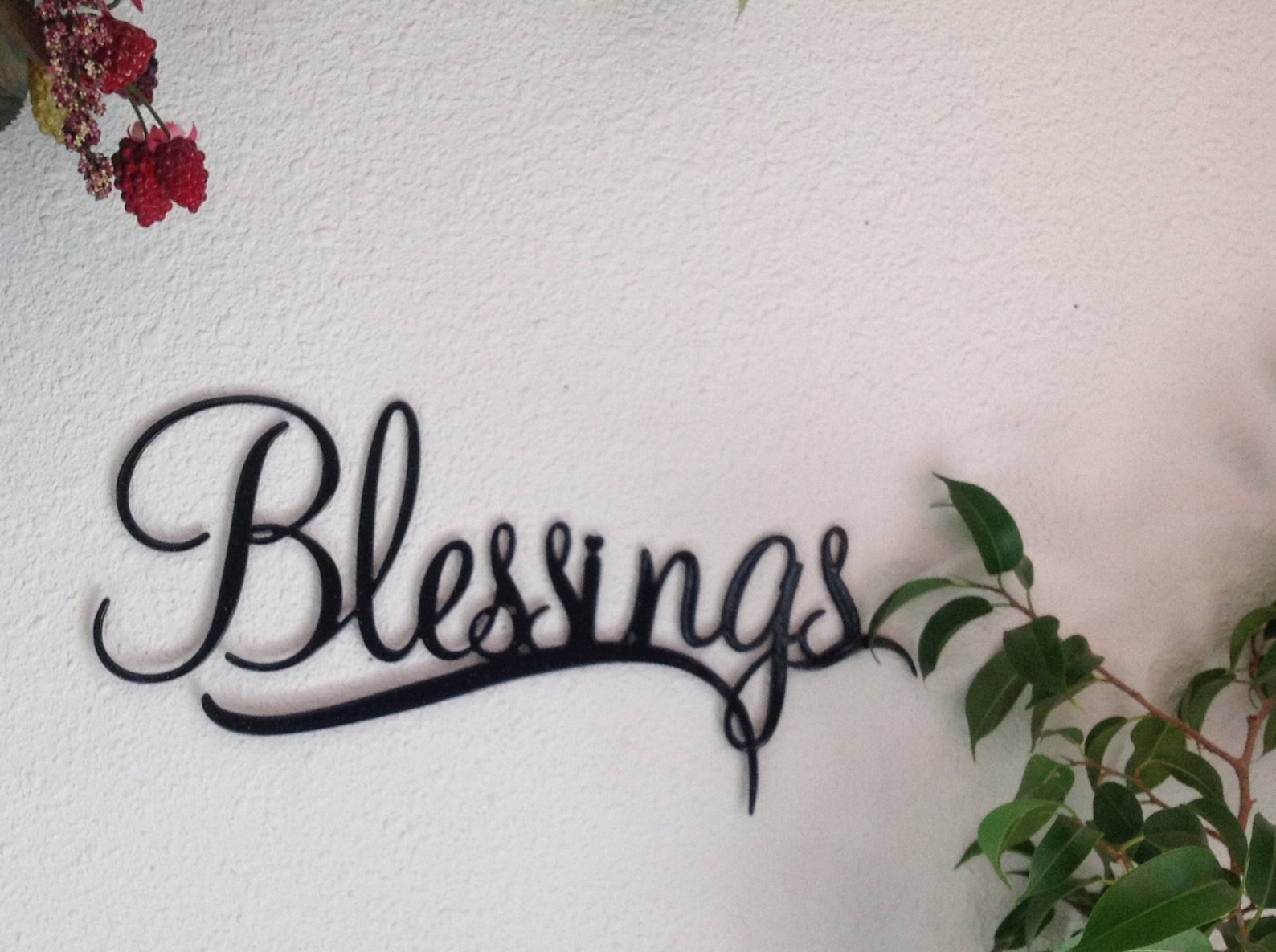 Blessings Metal Wall Art, Word Sign Blessings Wall Decor, Wall Art ...