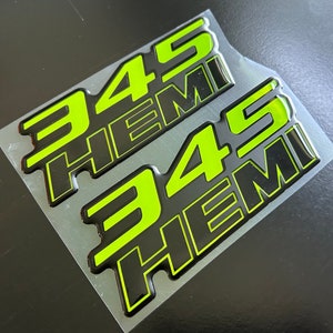 345 Hemi Fender Badges (pair) for Challenger/charger/durango/ram/grand ...