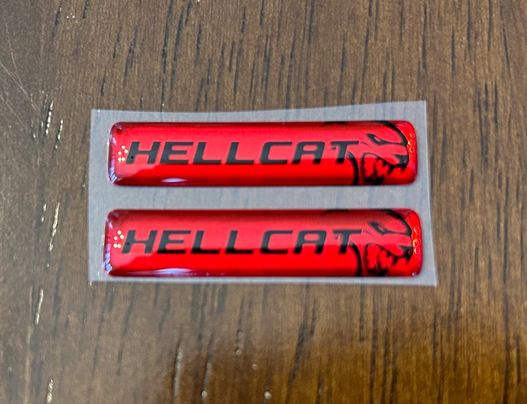 For 2015-2023 Challenger/charger HELLCAT Keyfob Badges in Red (set of 2 ...