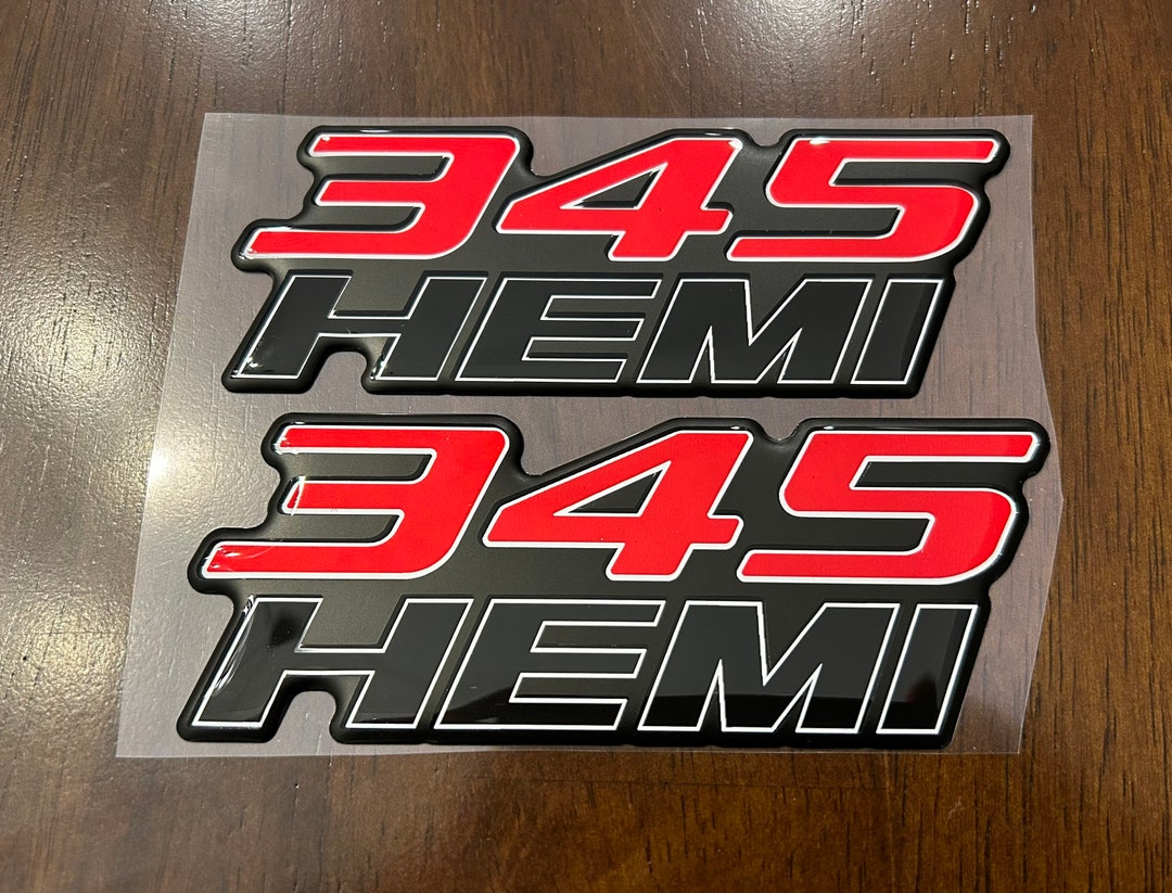 345 Hemi Fender Badges (pair) for Challenger/charger/durango/ram/grand ...