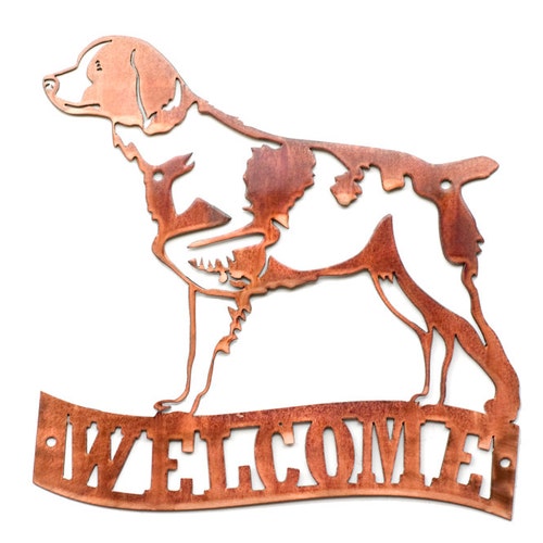 Brittany Spaniel on Point Welcome Sign CAN BE - Etsy