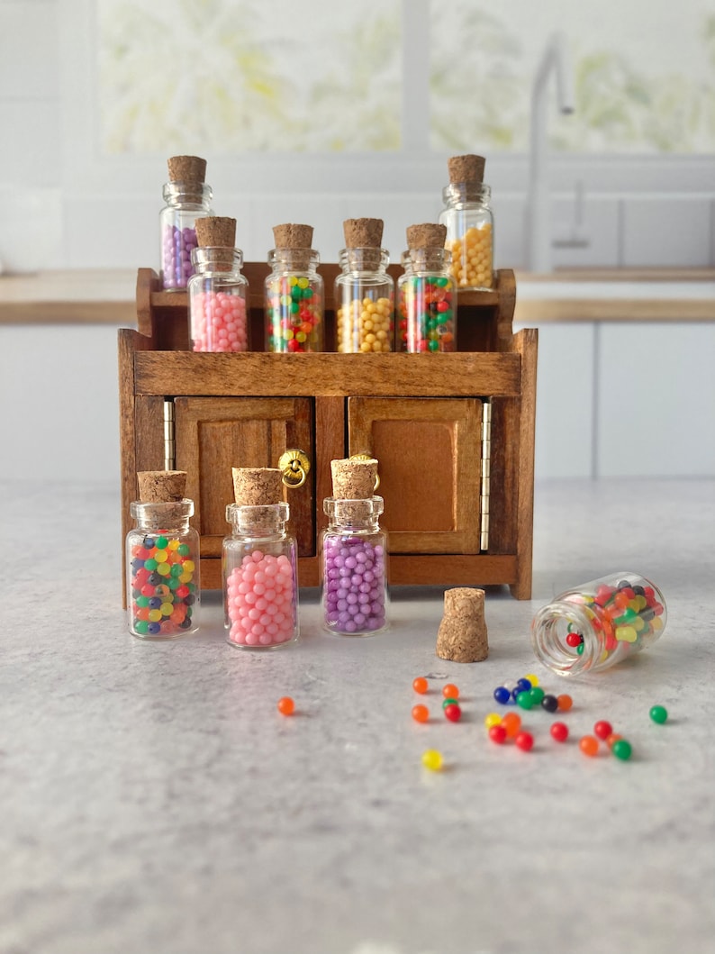 Ten Miniature Glass Jars With Toy Candy - Etsy