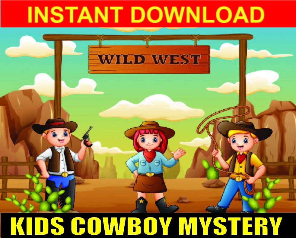 Kids Cowboy Mystery Game, Fun Birthday Party Game Idea , Cowgirl ...