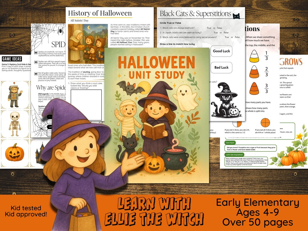 Halloween Unit Study: History, Math, Art - Ages 4-9 (digital Download ...