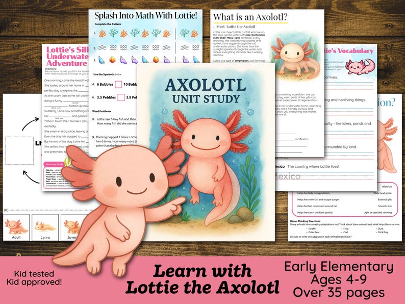 Axolotl Unit Study: Early Elementary Ages 4-9 (digital Download ...