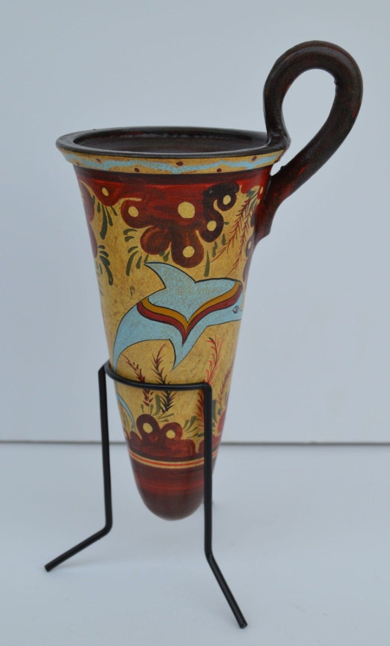 Minoan Pottery Conical Rhyton Dolphins - Etsy