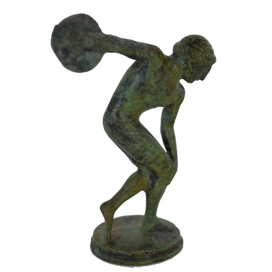 Miniature Discobolus Statue Ancient Greek Bronze Discus Thrower Replica ...