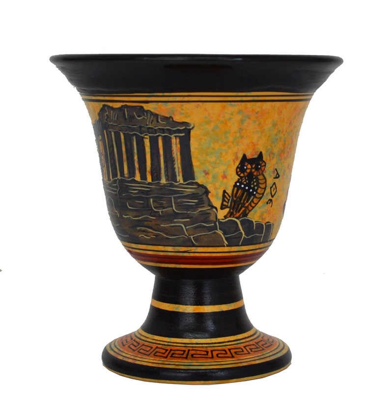 Pythagoras Fair Cup Acropolis of Athens and the Owl of | Etsy
