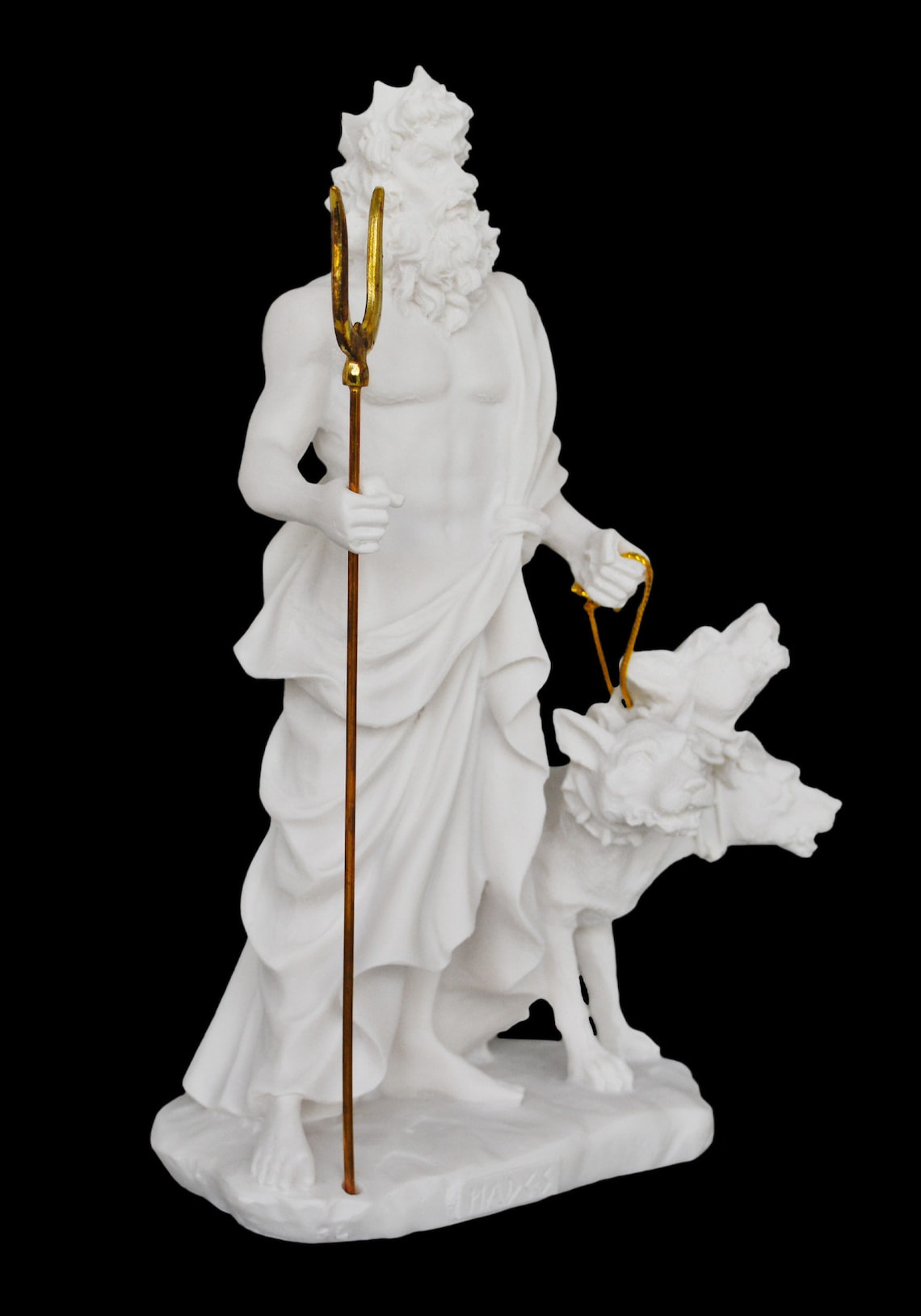 Hades and Cerberus Alabaster Statue Ancient Greek God of the - Etsy
