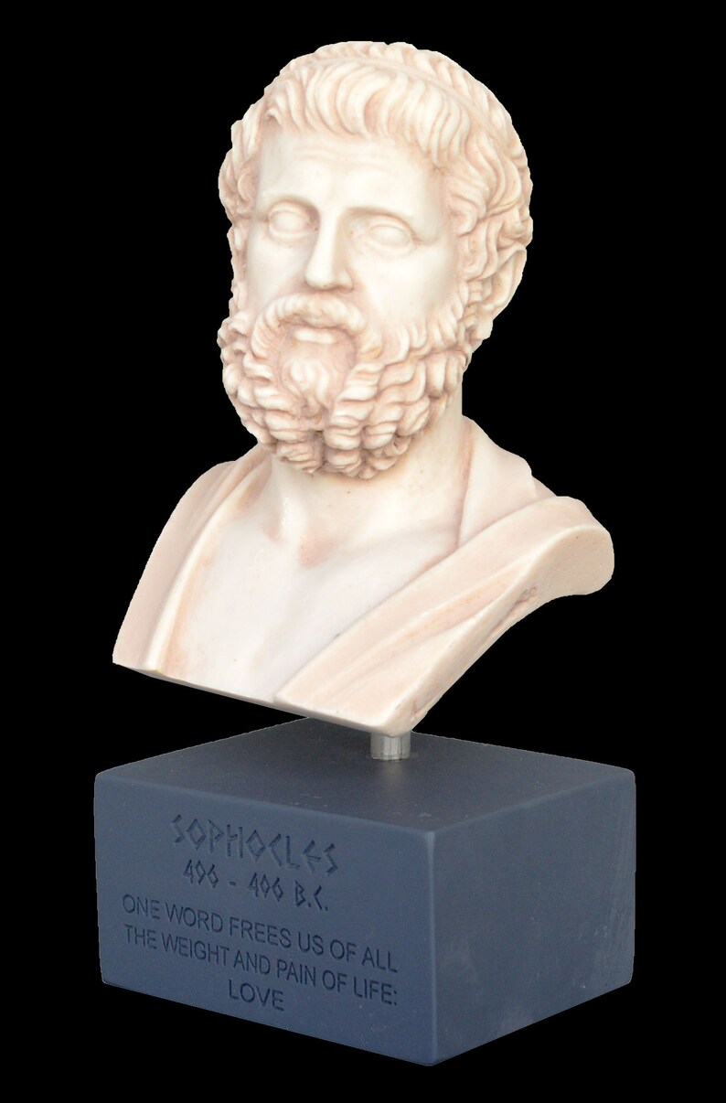 Sophocles Bust Statue Tragedy Oedipus Antigone Ancient - Etsy