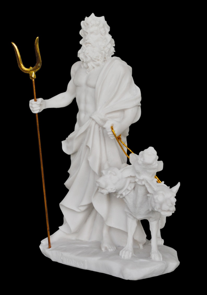 Hades and Cerberus Alabaster Statue Ancient Greek God of the - Etsy