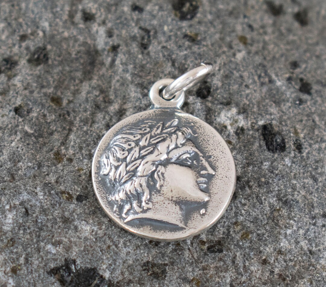 Apollo Silver Small Coin Pendant Lyre Macedonia Olynthos - Etsy