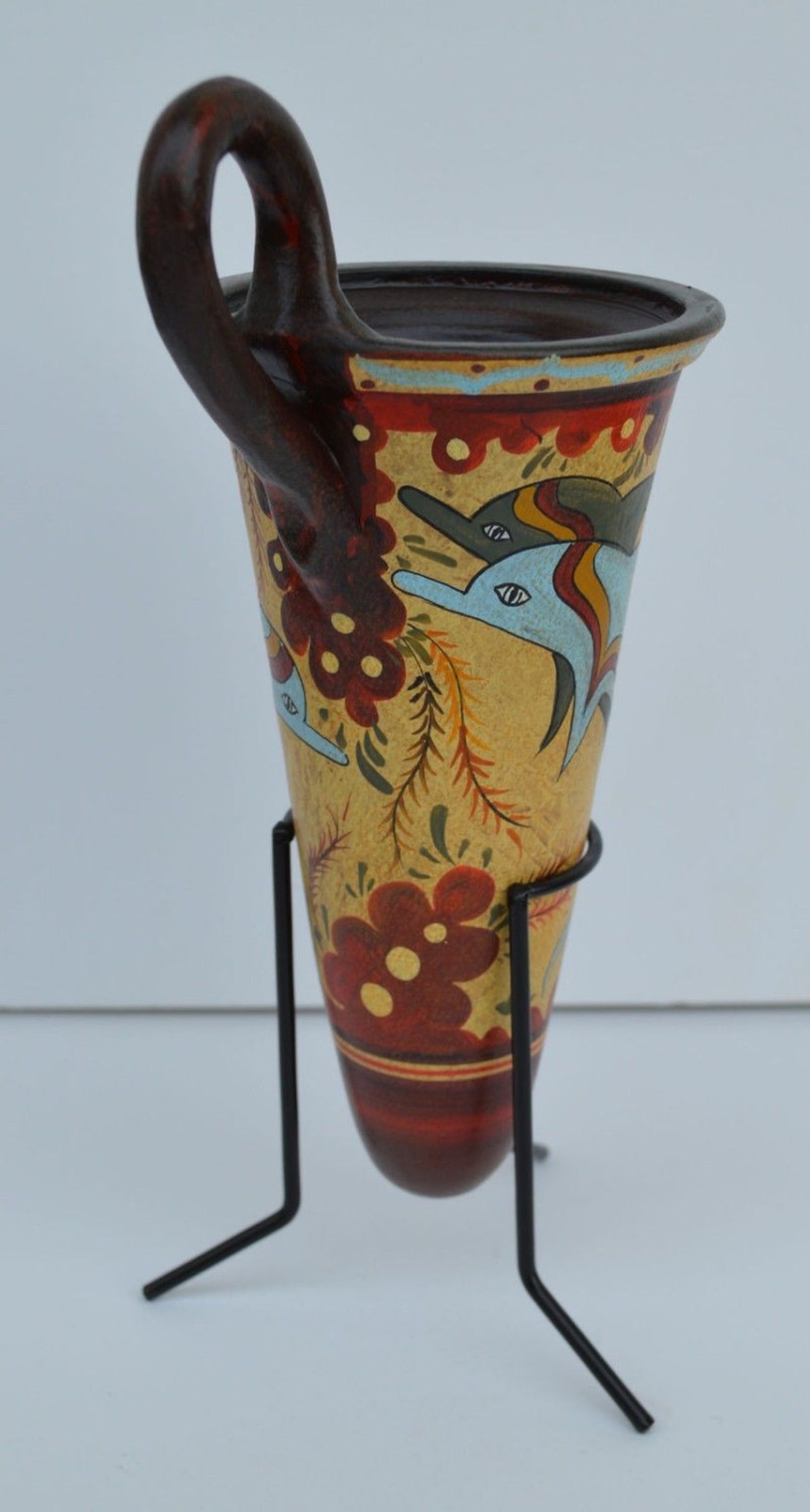 Minoan Pottery Conical Rhyton Dolphins - Etsy