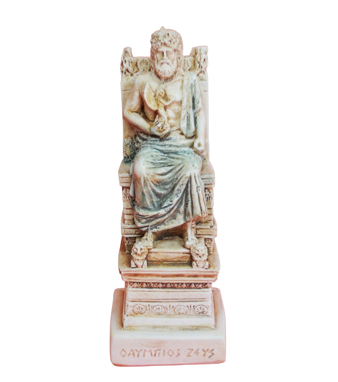 Zeus King of the Olympians Gods Small Statue Ruler of Sky and Thunder ...