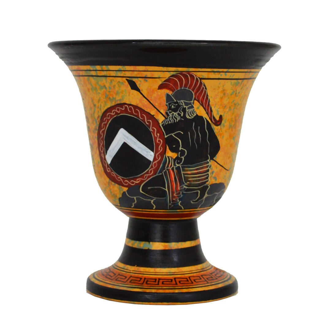 Pythagoras Fair Cup Pythagorean Glass King Leonidas Hand Painted on the ...