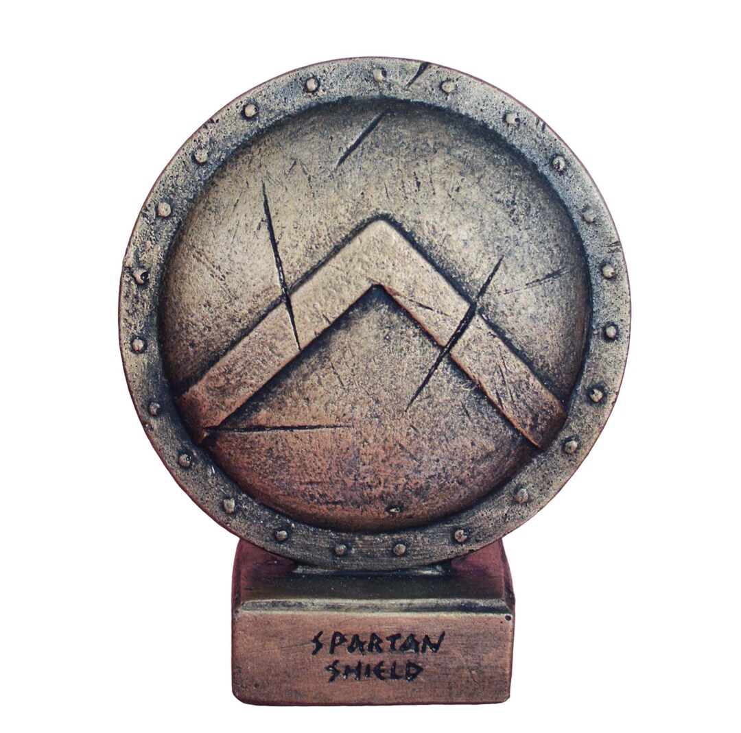 King Leonidas Miniature Shield Casting Stone Material Spartan Warriors ...