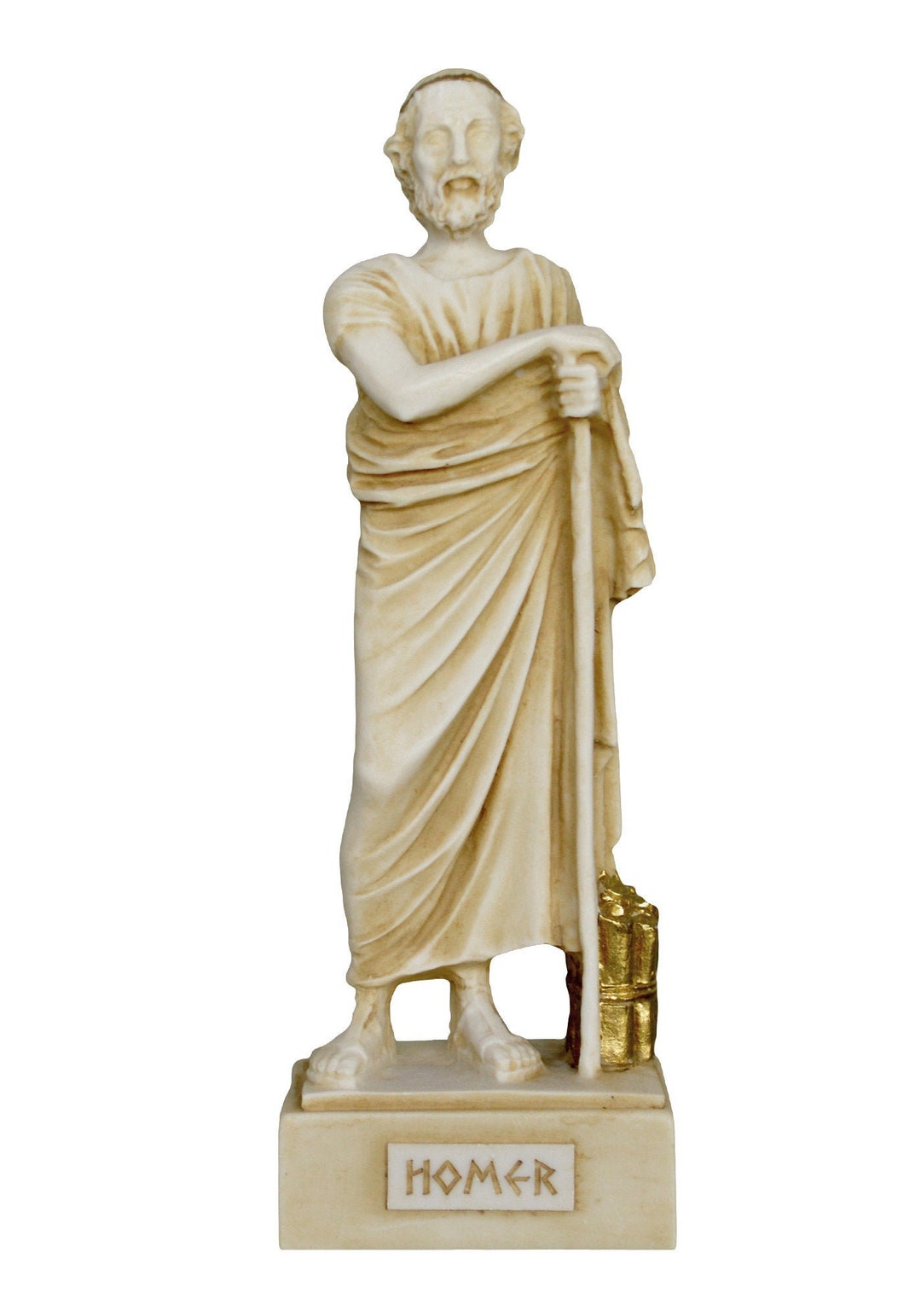 Homer Alabaster Aged Small Statue Epic Poet Iliad - Etsy