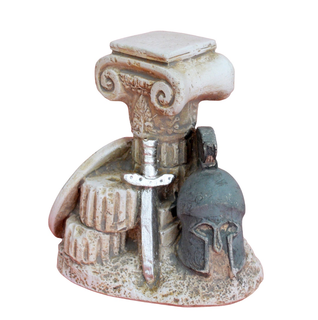 Trojan War Weapons on Column Mini Sculpture Ancient Greek Warriors Troy ...